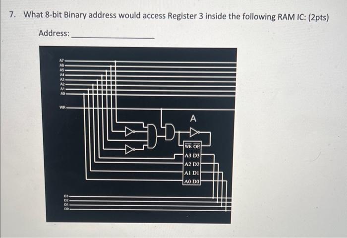 Solved What 8-bit Binary Address Would Access Register 3 
