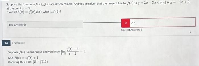 Solved Suppose the functions f(x),g(x) are differentiable. | Chegg.com