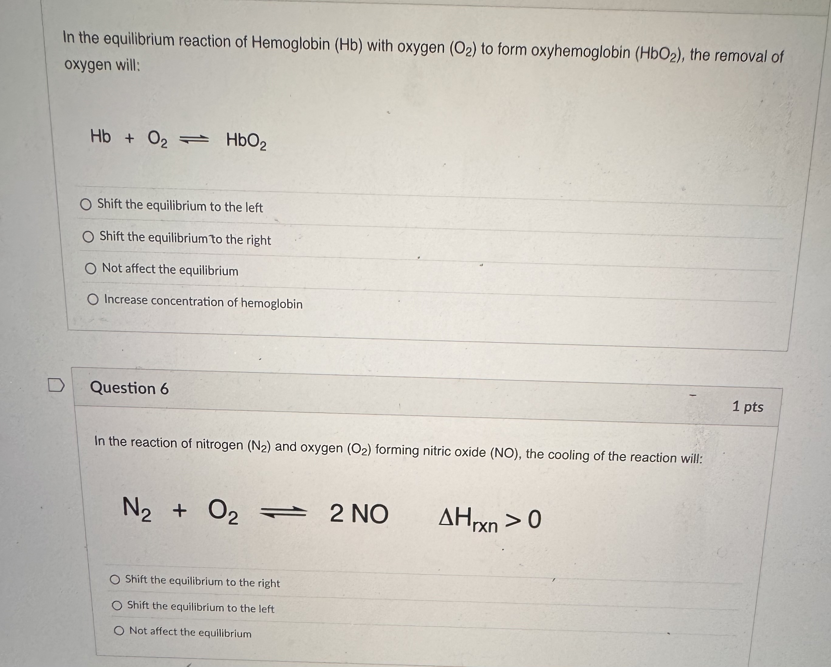 Solved In the equilibrium reaction of Hemoglobin (Hb) ﻿with | Chegg.com