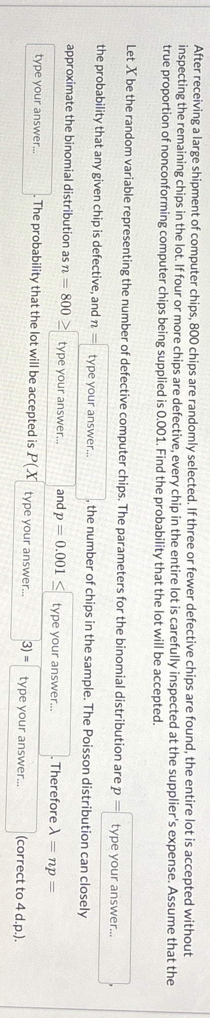 Solved After receiving a large shipment of computer chips, | Chegg.com