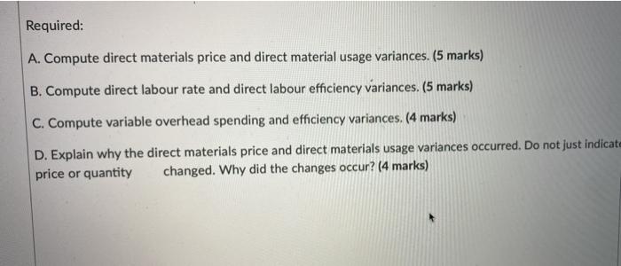 Solved Required: A. Compute direct materials price and | Chegg.com