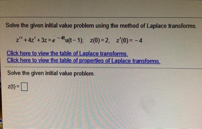 Solved Solve the given initial value problem using the | Chegg.com