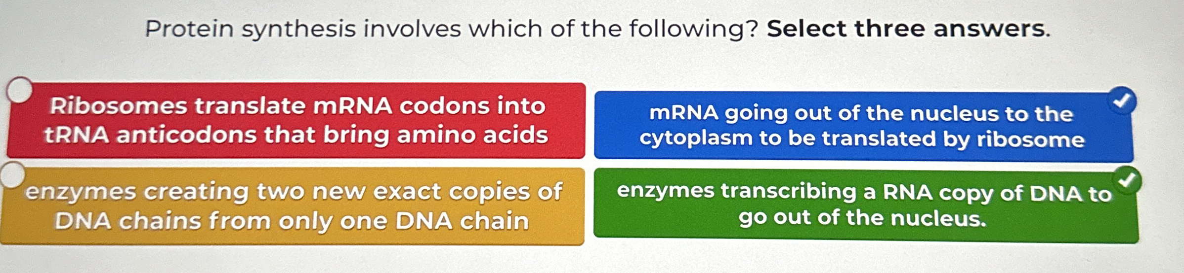 Solved Protein synthesis involves which of the following? | Chegg.com