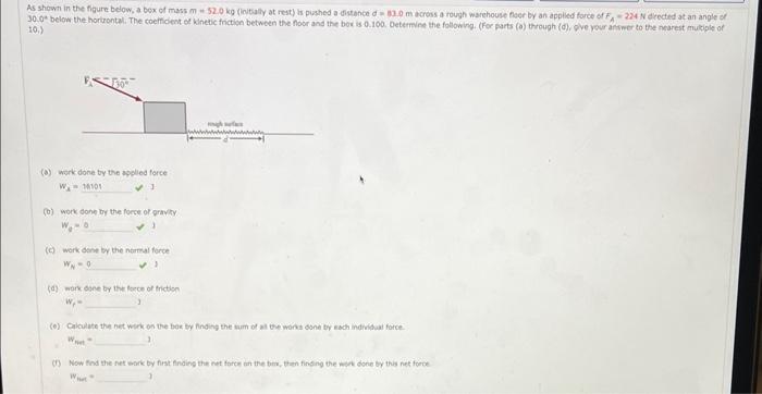 Solved 10.3 (a) werk done by the appiled force wi= Whi 1 (b) | Chegg.com