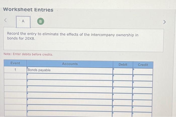 Solved Worksheet Entries Record the entry to eliminate the | Chegg.com