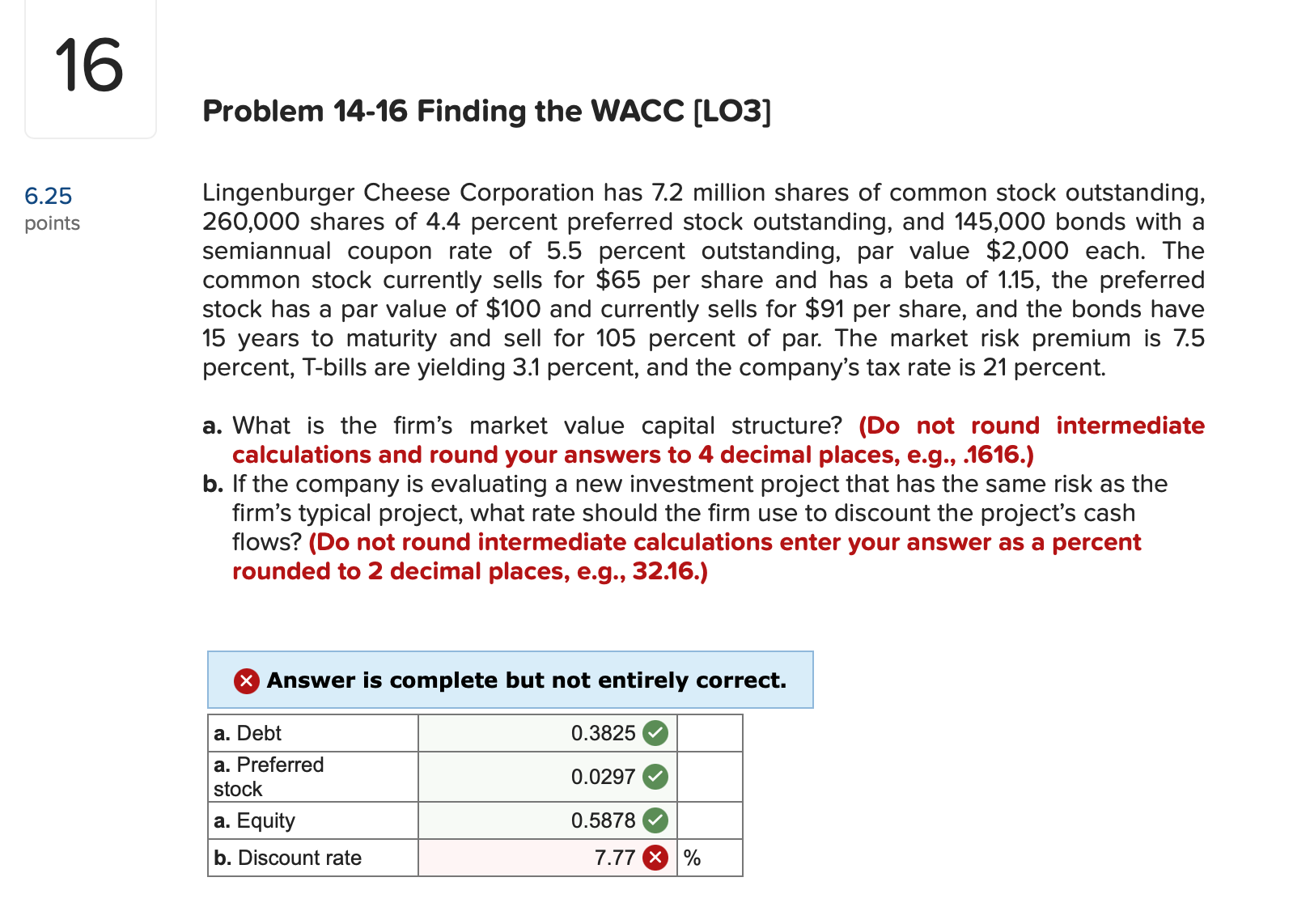 Solved Problem 14-16 ﻿Finding the WACC | Chegg.com