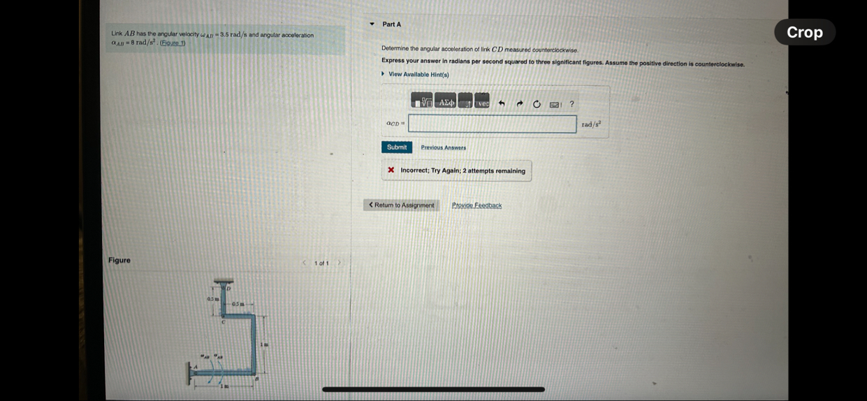 Solved Link AB ﻿has the angular velocity ωAB=3.5rads ﻿and | Chegg.com