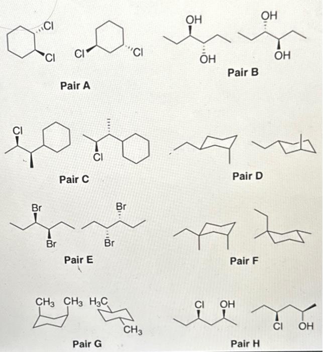 Solved For each pair of compounds, determine if they are | Chegg.com