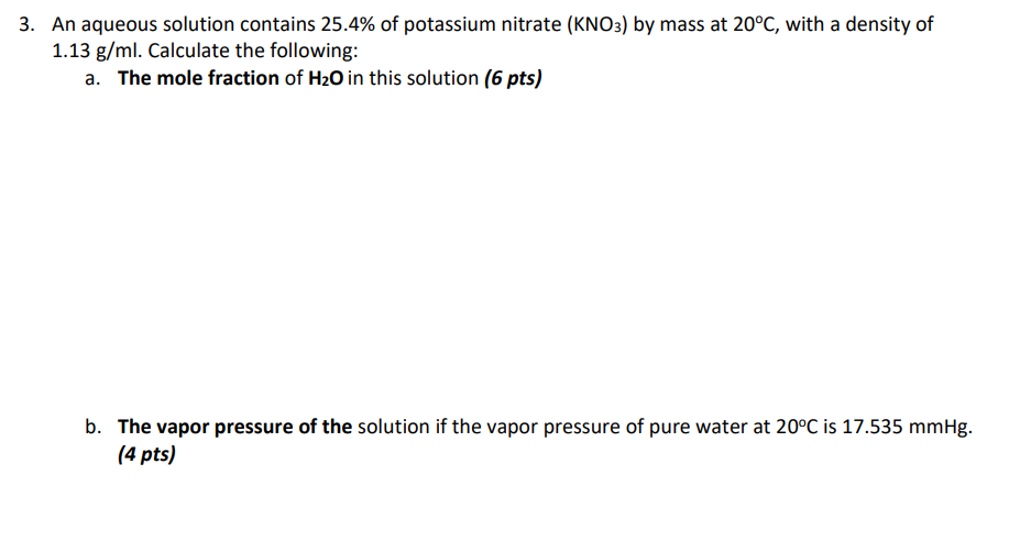 Solved JAn aqueous solution contains 25.4% ﻿of potassium | Chegg.com