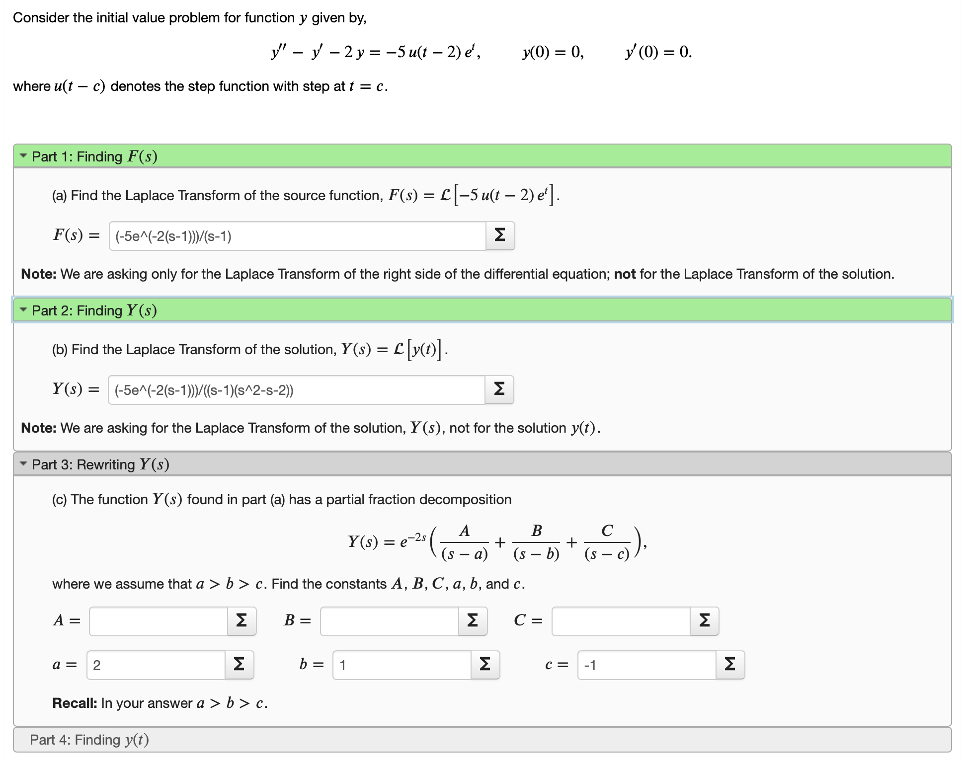 Solved Consider the initial value problem for function y | Chegg.com