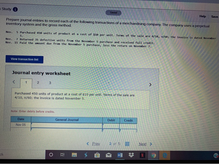Solved Study i Saved Help Save Prepare journal entries to | Chegg.com