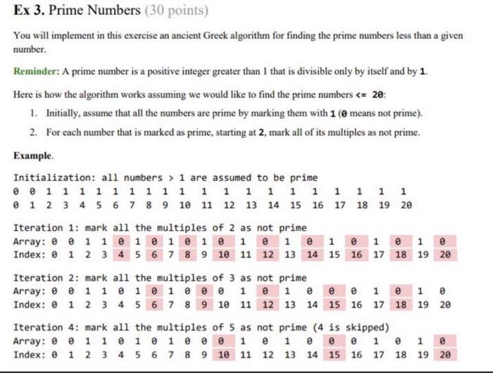 Solved Ex 3. Prime Numbers (30 points) You will implement in | Chegg.com