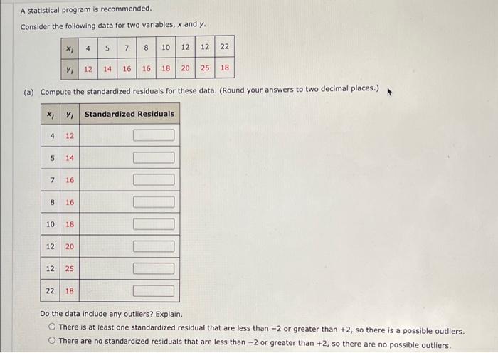 Solved A statistical program is recommended. Consider the | Chegg.com