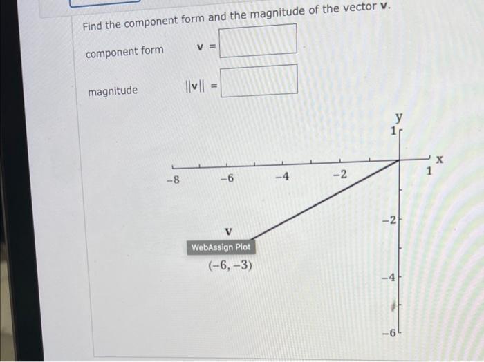 Solved component form magnitude | Chegg.com