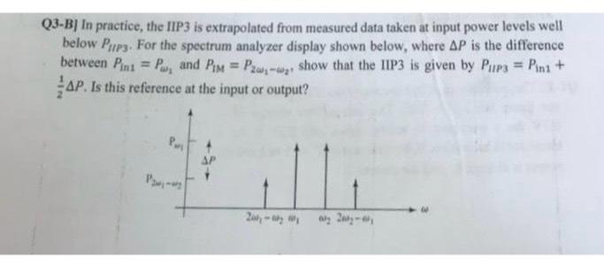 Solved Q3-BJ In practice, the IIP3 ﻿is extrapolated from | Chegg.com