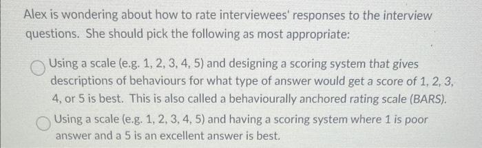 Solved Alex is excited to begin the selection process. In | Chegg.com