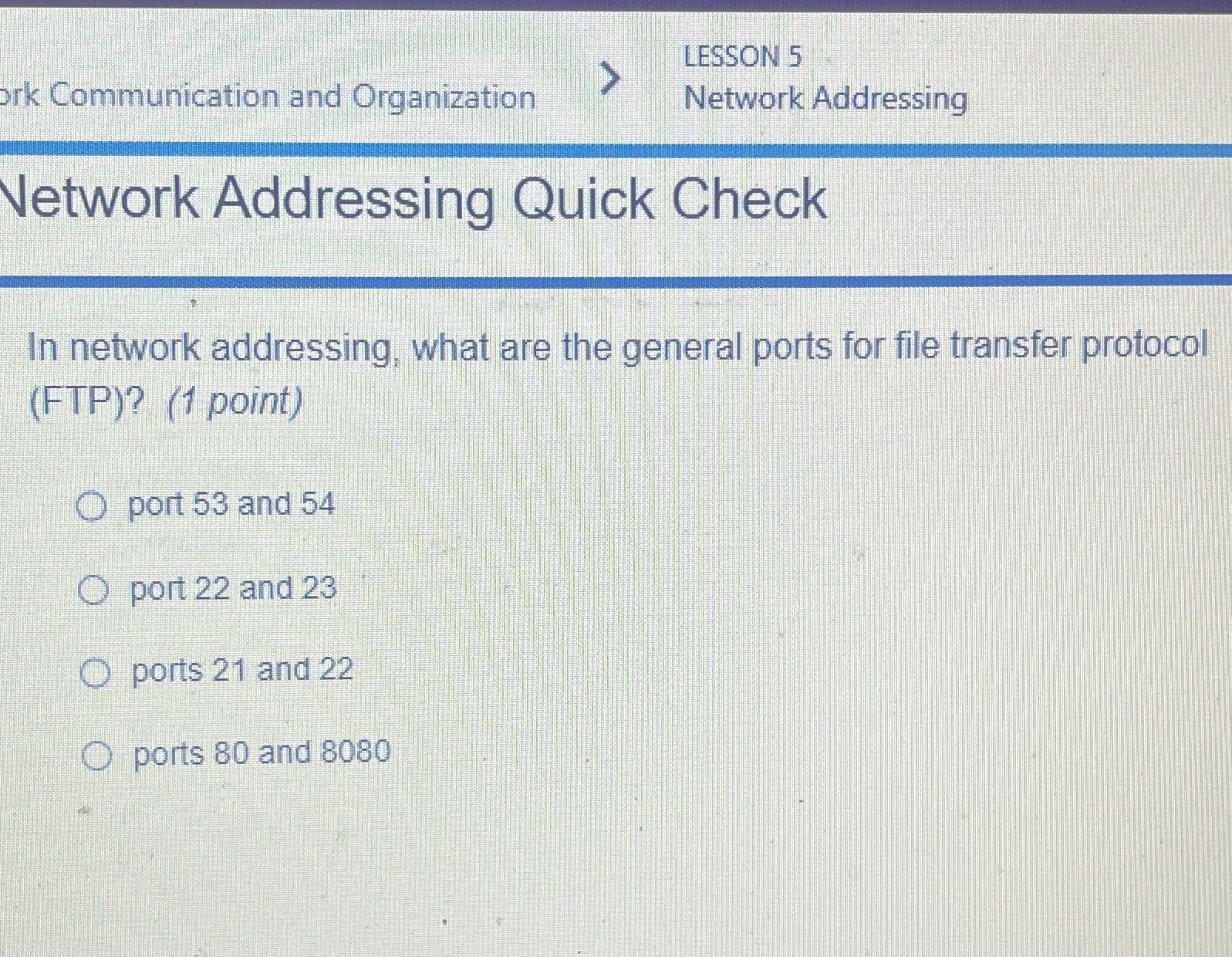Solved LESSON 5Communication and OrganizationNetwork | Chegg.com