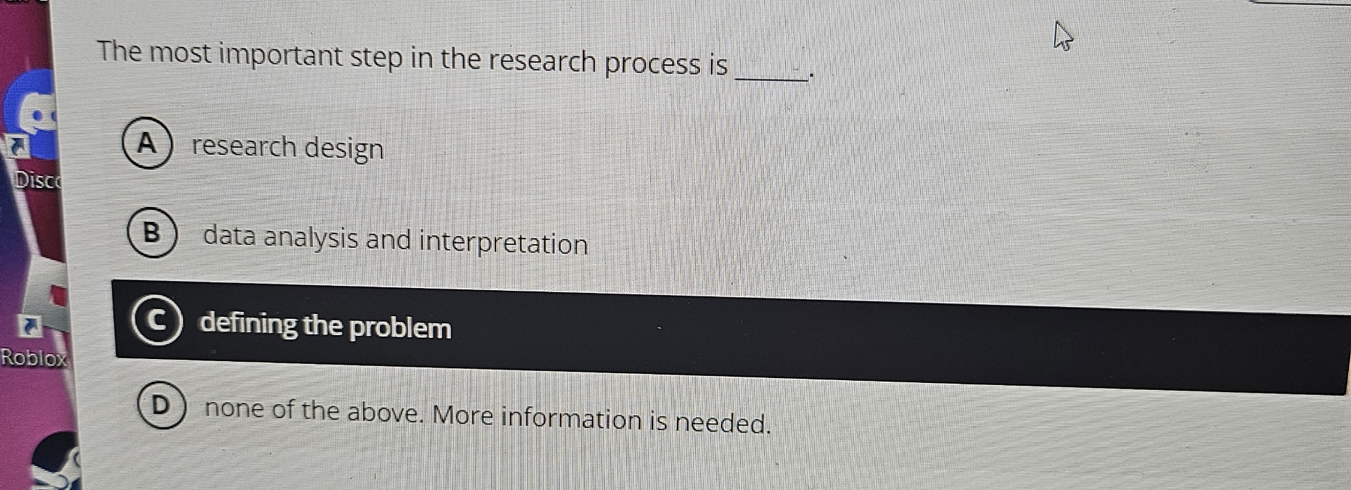 Solved The most important step in the research process | Chegg.com