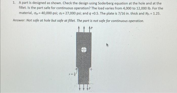 1. A part is designed as shown. Check the design | Chegg.com