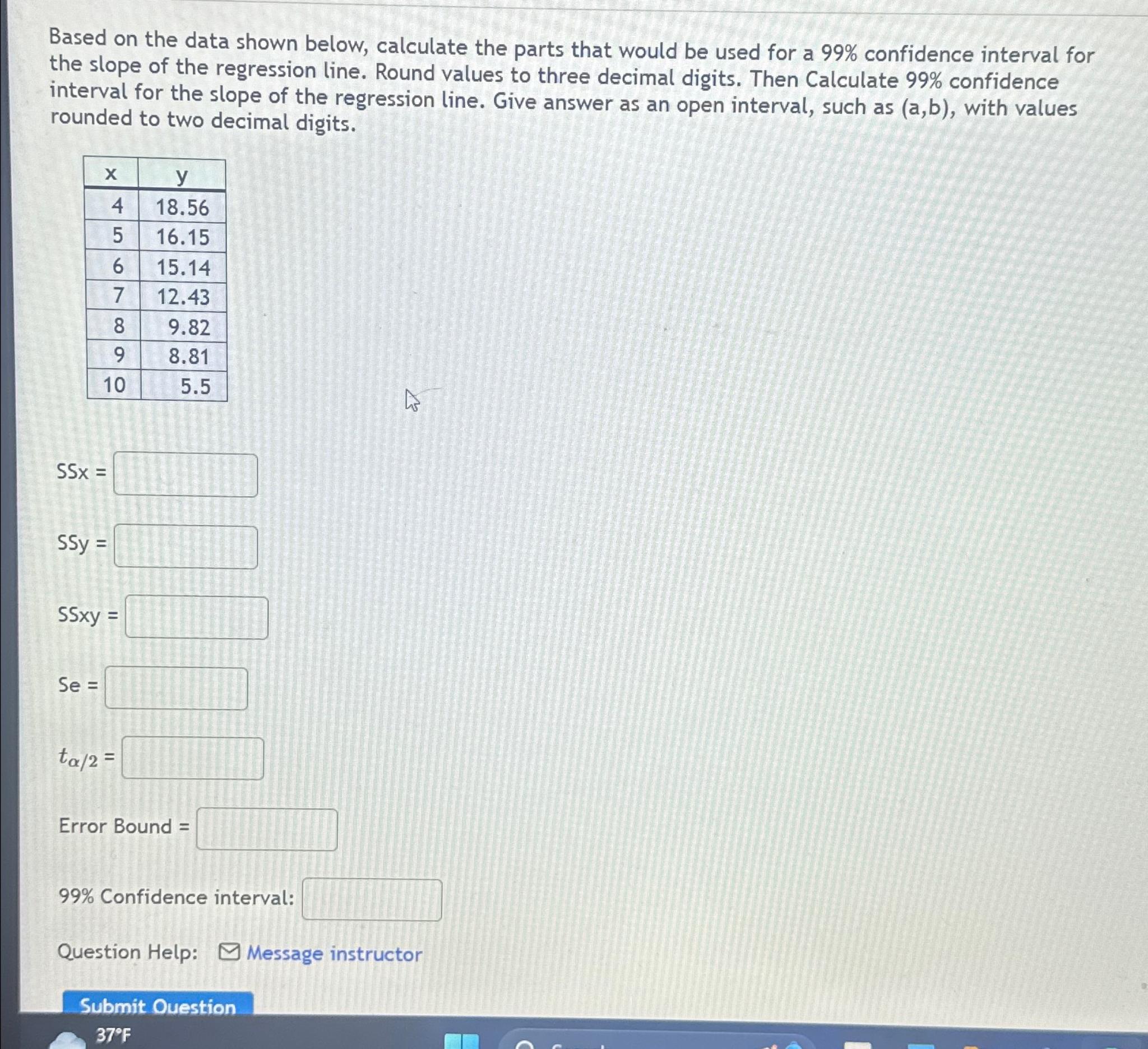 Solved Based on the data shown below, calculate the parts | Chegg.com