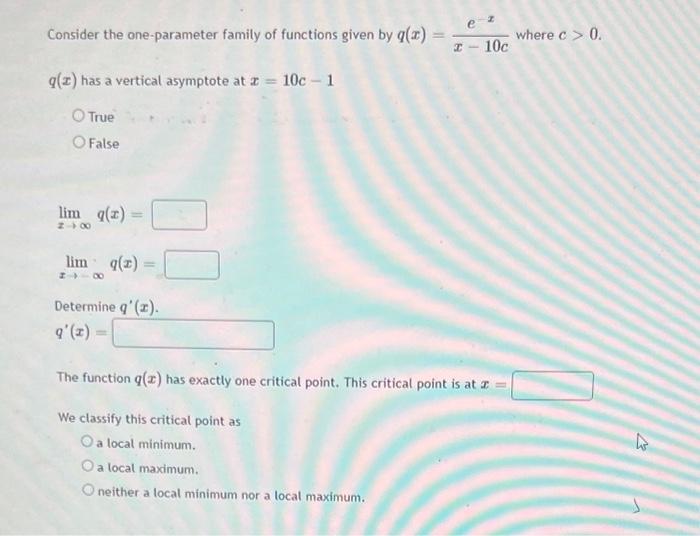 Solved Consider the one-parameter family of functions given | Chegg.com