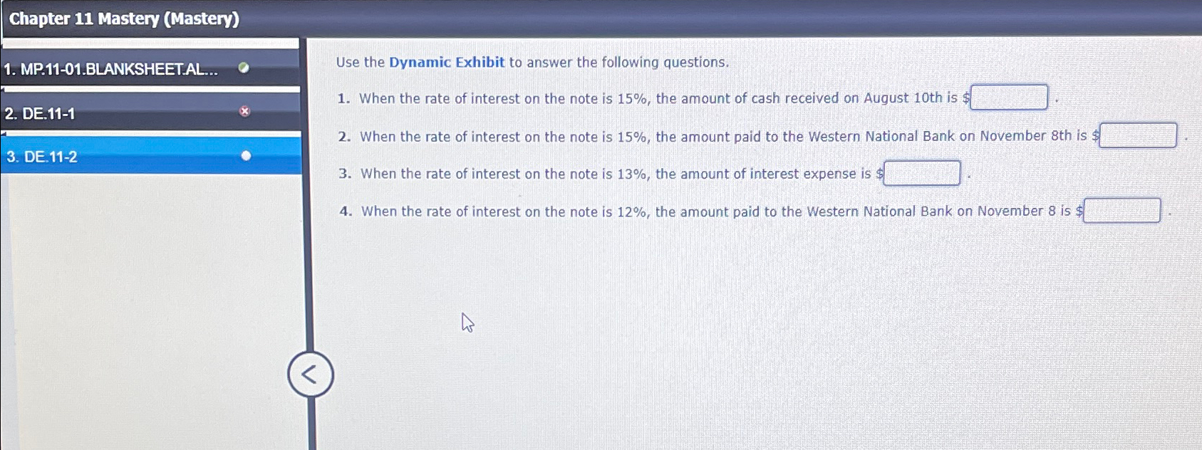 Solved Chapter 11 ﻿Mastery | Chegg.com