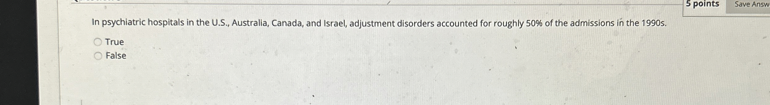 Solved In psychiatric hospitals in the U.S., ﻿Australia, | Chegg.com