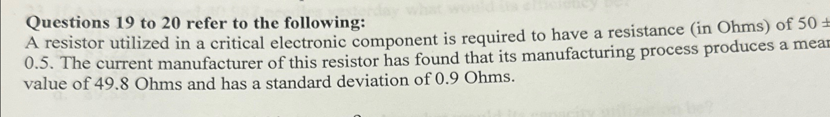 Solved A resistor utilized in a critical electronic | Chegg.com