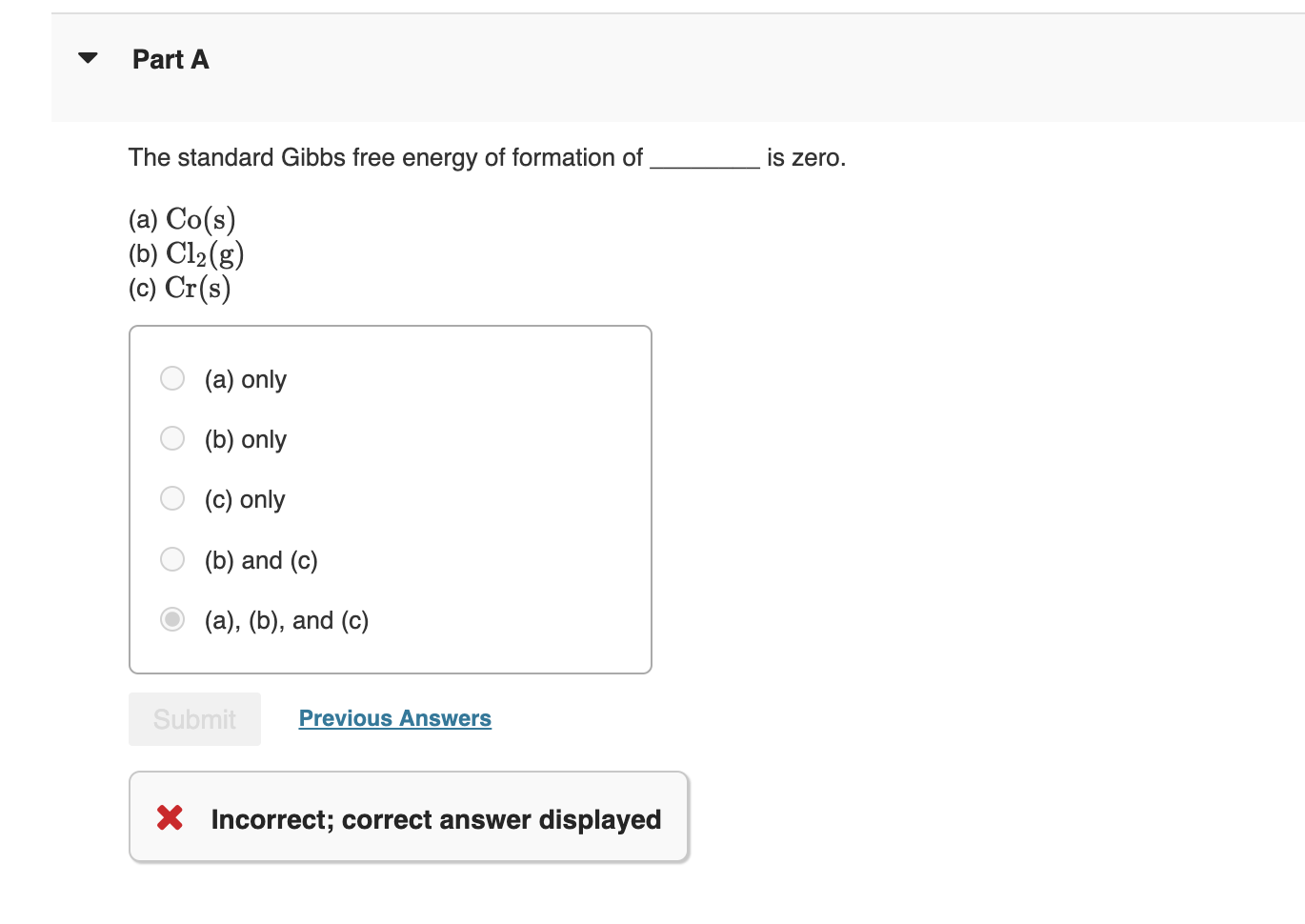 Solved Please explain Part AThe standard Gibbs free energy | Chegg.com