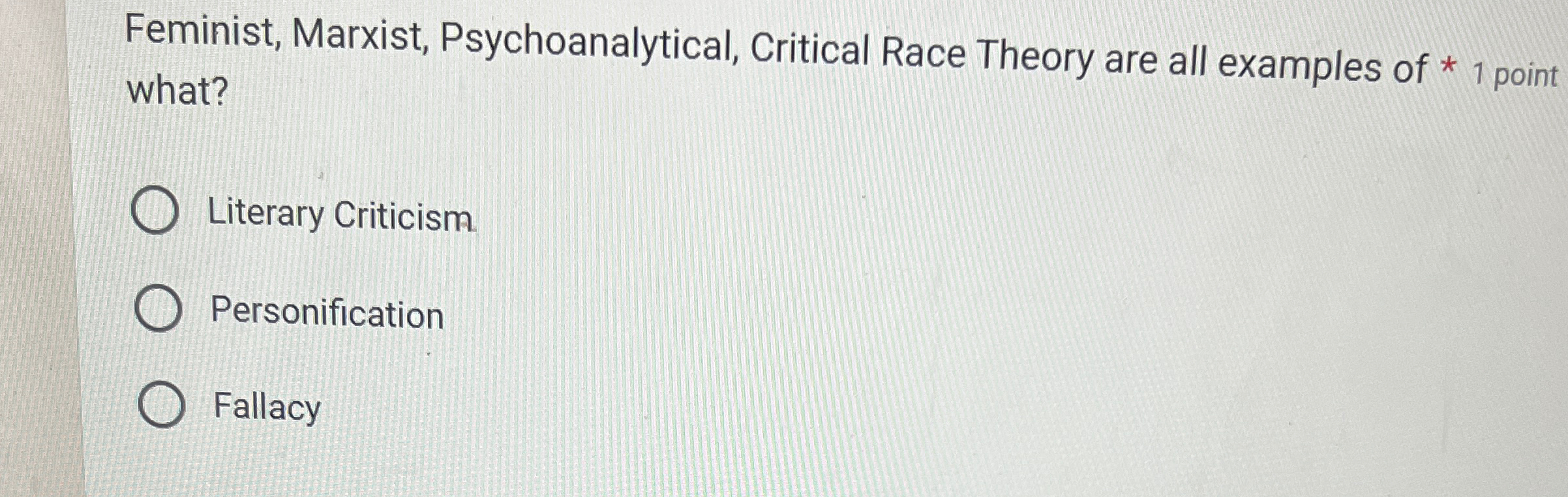 Solved Feminist, Marxist, Psychoanalytical, Critical Race | Chegg.com
