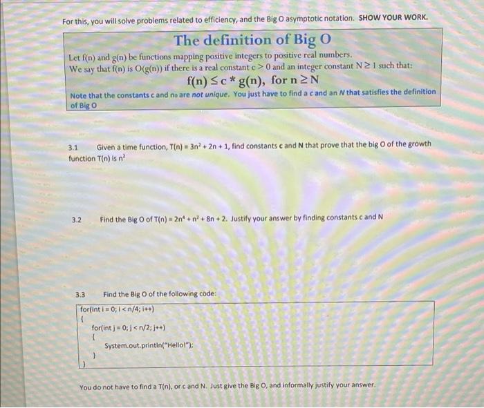Solved For this, you will solve problems related to | Chegg.com