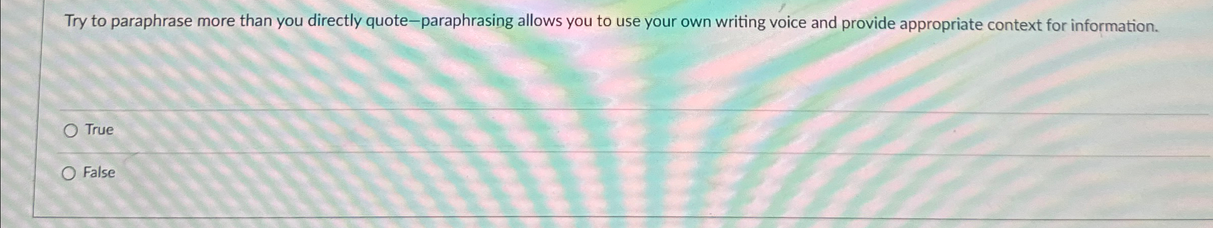 Solved Try to paraphrase more than you directly | Chegg.com