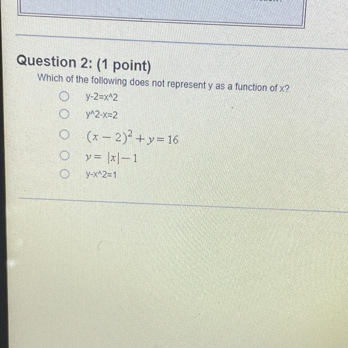 Solved Question 2: (1 point) Which of the following does not | Chegg.com