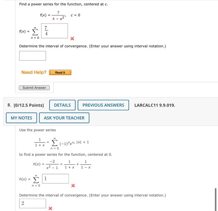 Solved Find a geometric power series for the function, | Chegg.com