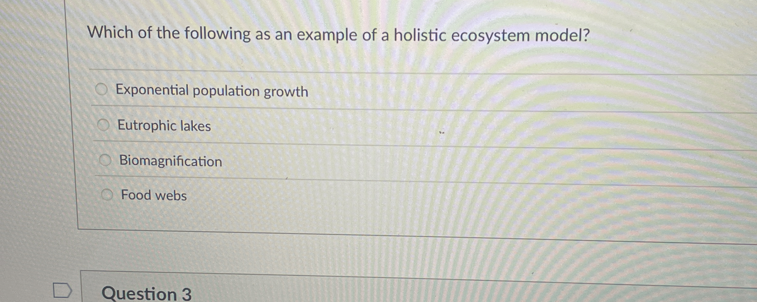 Solved Which of the following as an example of a holistic | Chegg.com
