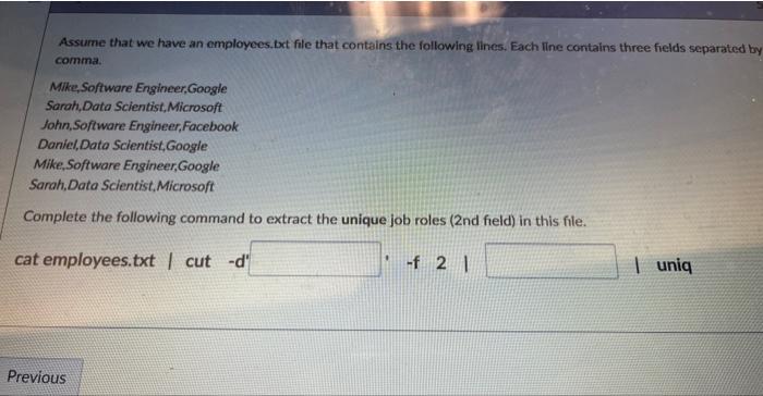 Assume that we have an employees.bxt file that | Chegg.com