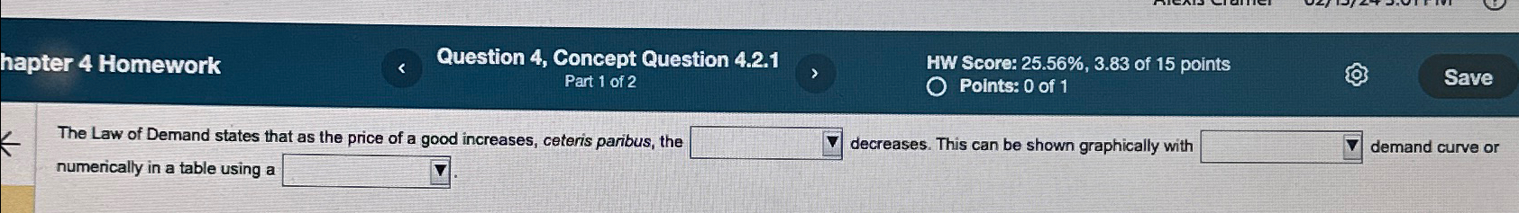 Solved hapter 4 ﻿HomeworkQuestion 4, ﻿Concept Question | Chegg.com