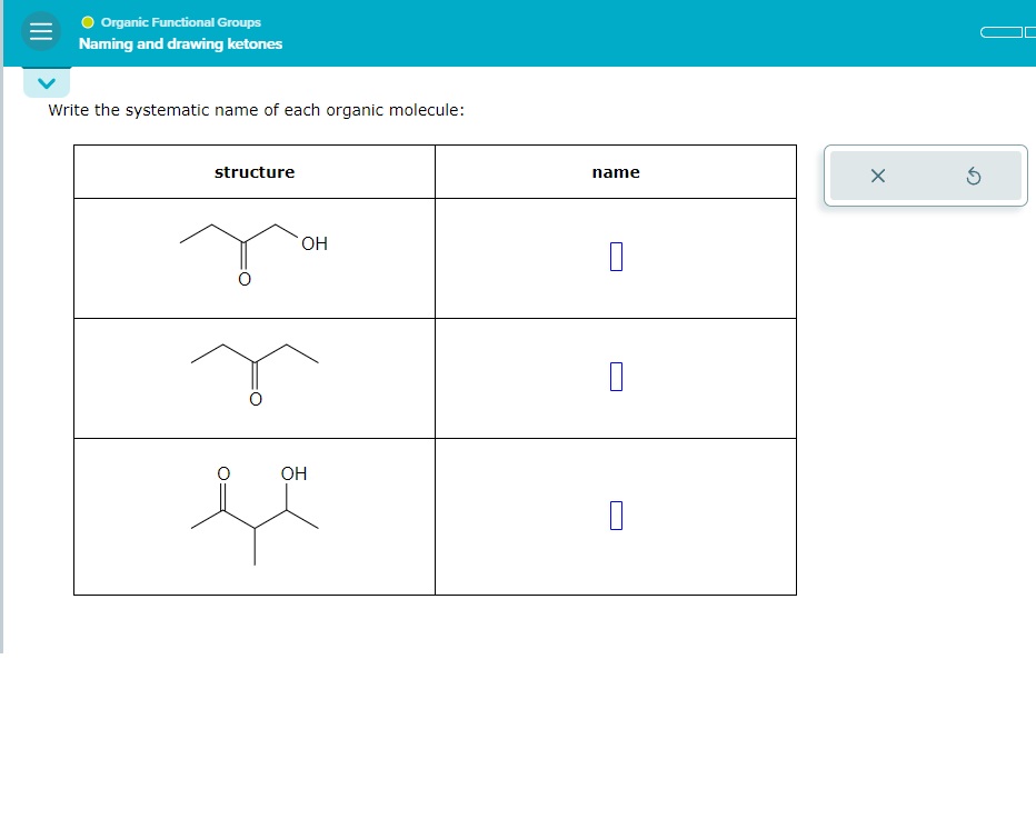Solved Organic Functional GroupsNaming and drawing | Chegg.com