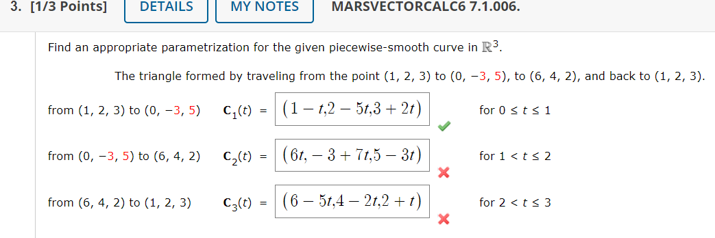 Solved Find an appropriate parametrization for the given | Chegg.com