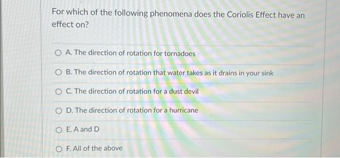 Solved For which of the following phenomena does the | Chegg.com