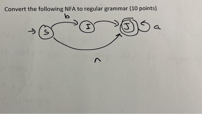 Solved Convert the following NFA to regular grammar (10 | Chegg.com