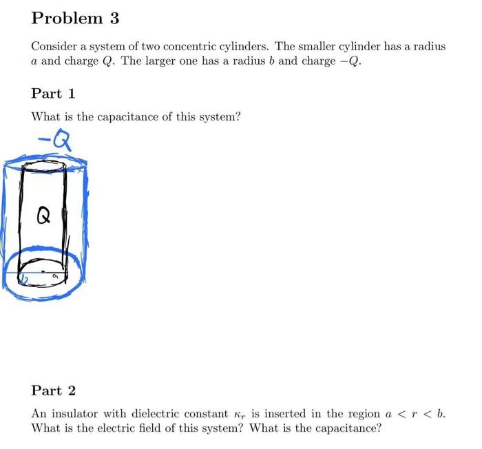 Solved Consider a system of two concentric cylinders. The | Chegg.com
