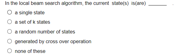 Solved In the local beam search algorithm, the current | Chegg.com