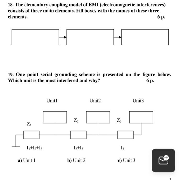 Solved 18. The elementary coupling model of EMI | Chegg.com