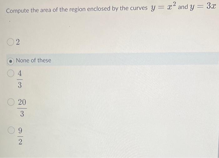 Solved Compute the area of the region enclosed by the curves | Chegg.com