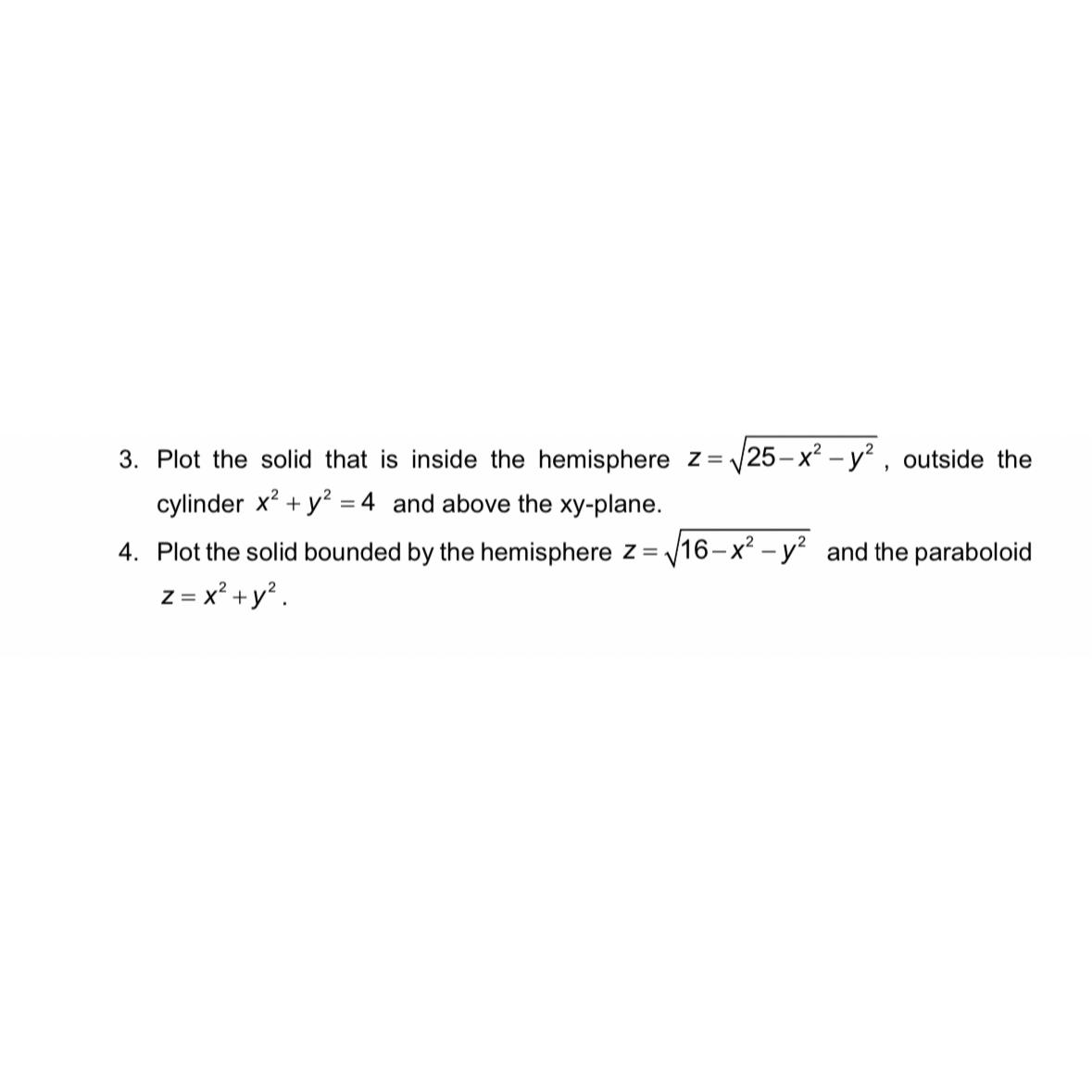 Solved Choose one of the equation below & plot the surface | Chegg.com
