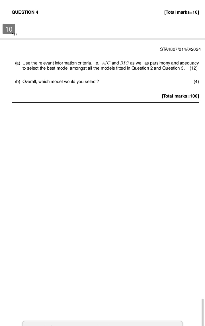 STA4807/014/0/2024(a) ﻿Use the relevant information | Chegg.com