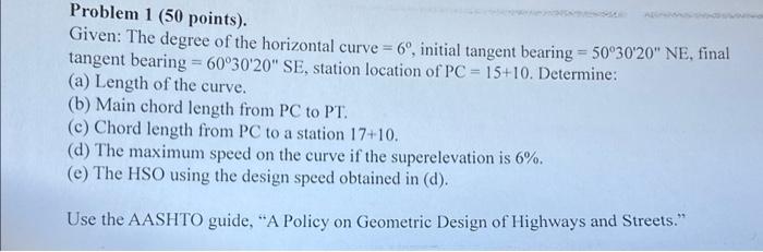 Solved Problem 1 (50 points). Given: The degree of the | Chegg.com