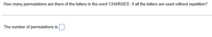 Solved How Many Permutations Are There Of The Letters In The