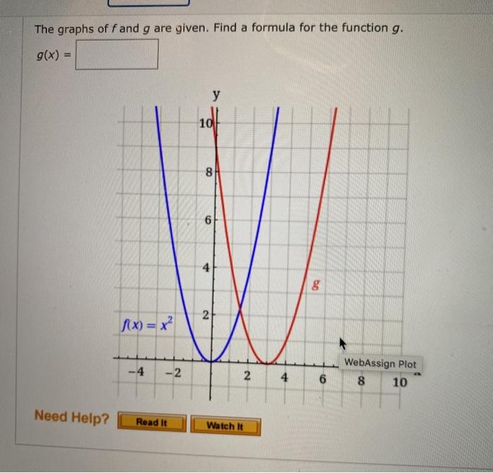 Solved The Graphs Of F And G Are Given Find A Formula For 